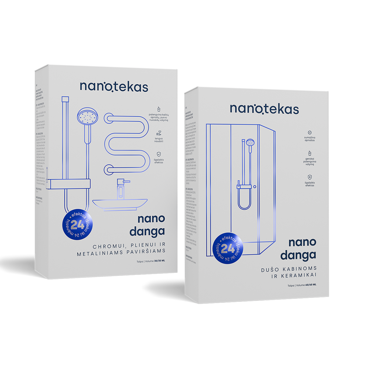Nano coating kits for metal and shower cabins - Nanotekas